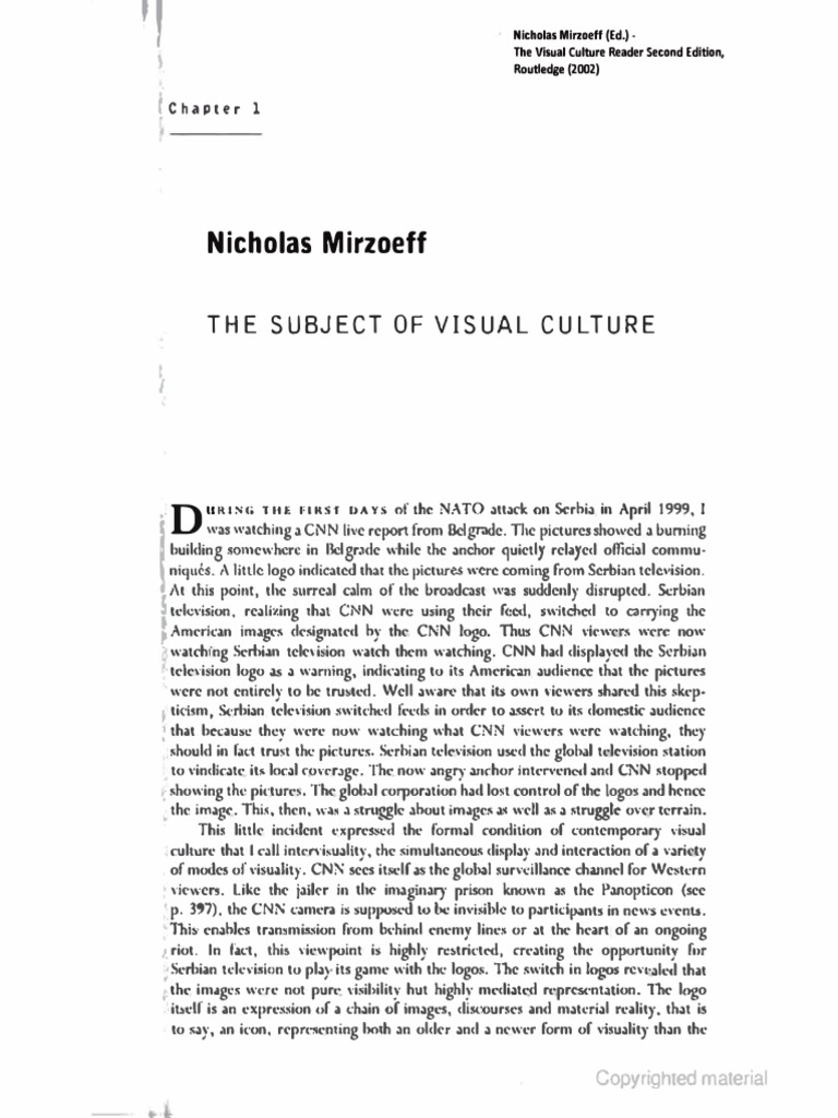 Nicholas Mirzoeff - The Subject of Visual Culture (2002) | PDF