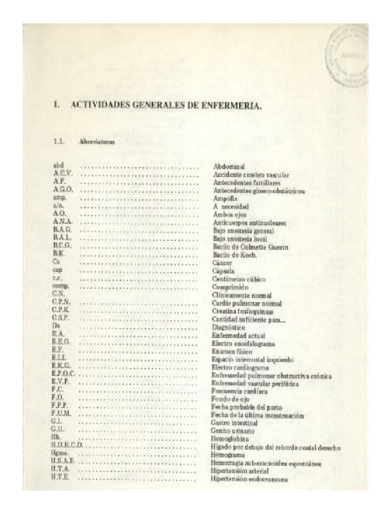 Abreviatura en Salud y Terminologia Medica | PDF