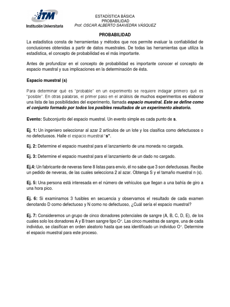 Clase 8 - Probabilidad de Eventos Simples | PDF | Probabilidad ...