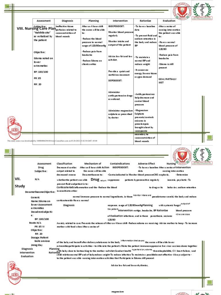 WORD Ncp Format.doc | PDF | Blood Pressure | Hypertension