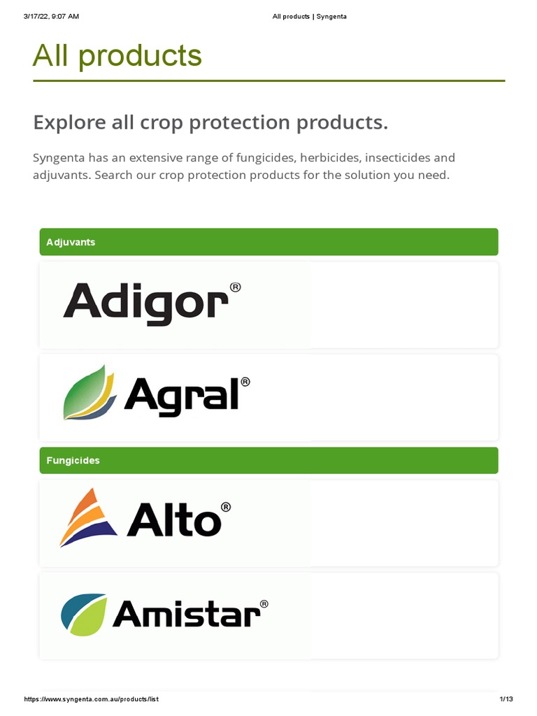All Products - Syngenta | PDF