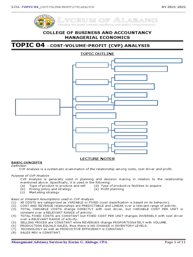 03 CVP Analysis | PDF | Business Process | Business