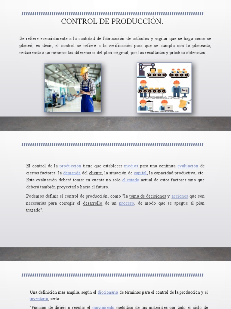 Control de Producción: Claves y Funciones | PDF | Evaluación ...