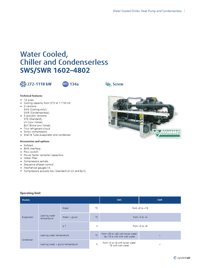 An Overview of Water Cooled Chillers, Heat Pumps and Condenserless ...