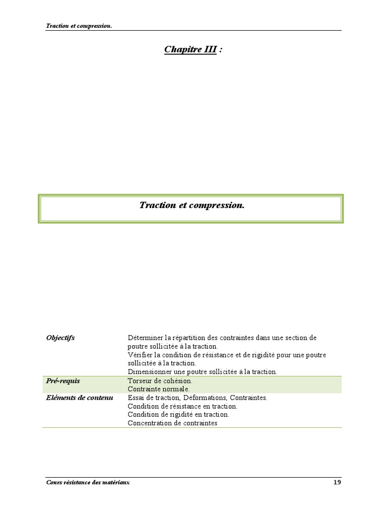 Chapitre 3 Traction Et Compression | Download Free PDF | Résistance des ...