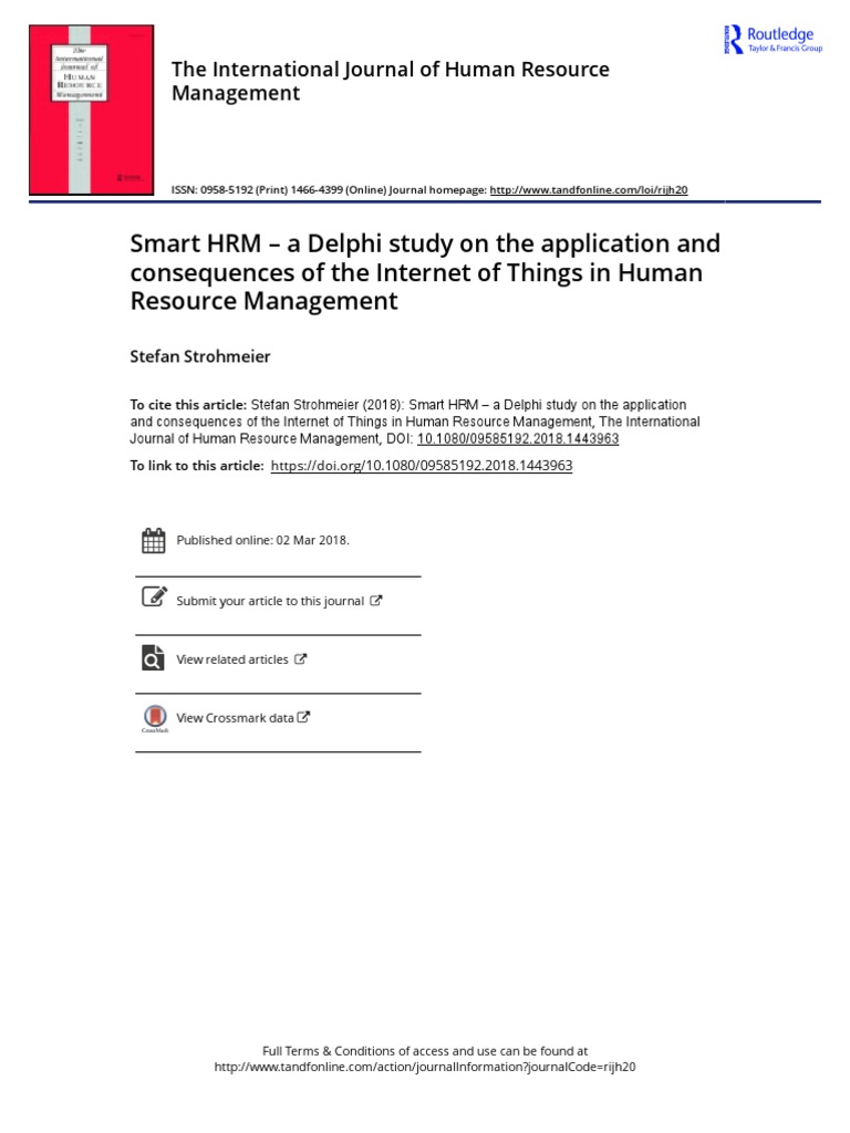 Smart HRM | PDF | Internet Of Things | Human Resource Management