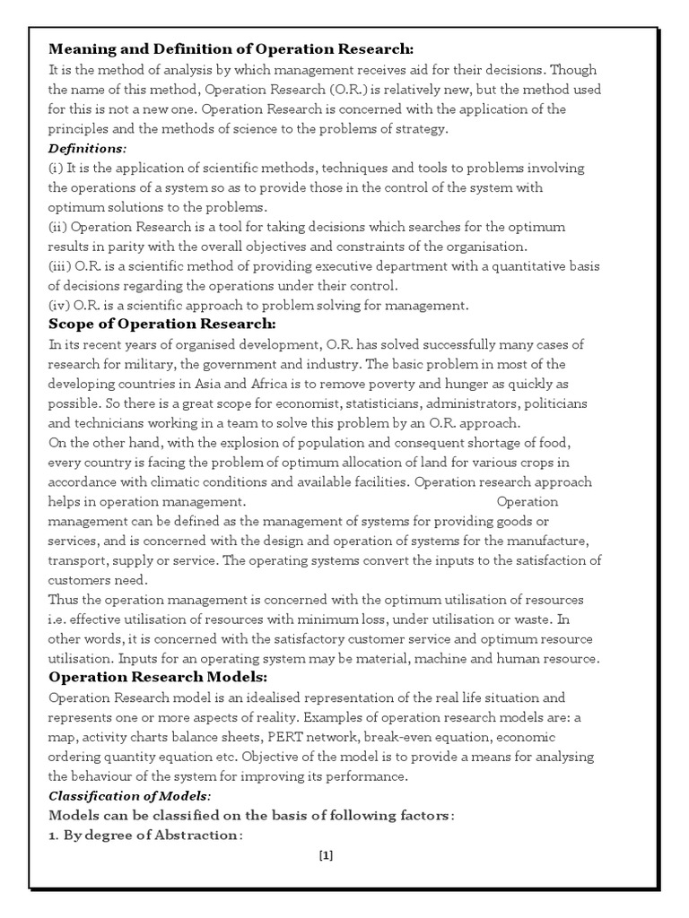 Meaning and Definition of Operation Research:: Definitions | Download ...
