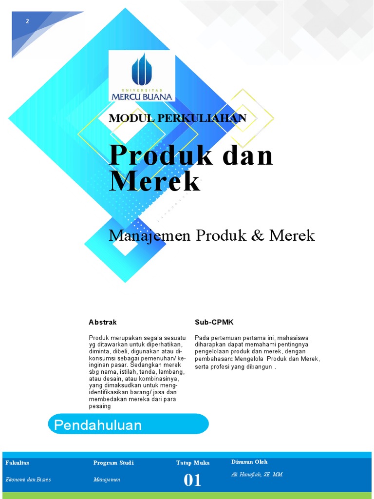 (Modul 1-New) PRODUK MEREK - Ali Hanafiah | PDF | Pengelolaan Keuangan ...