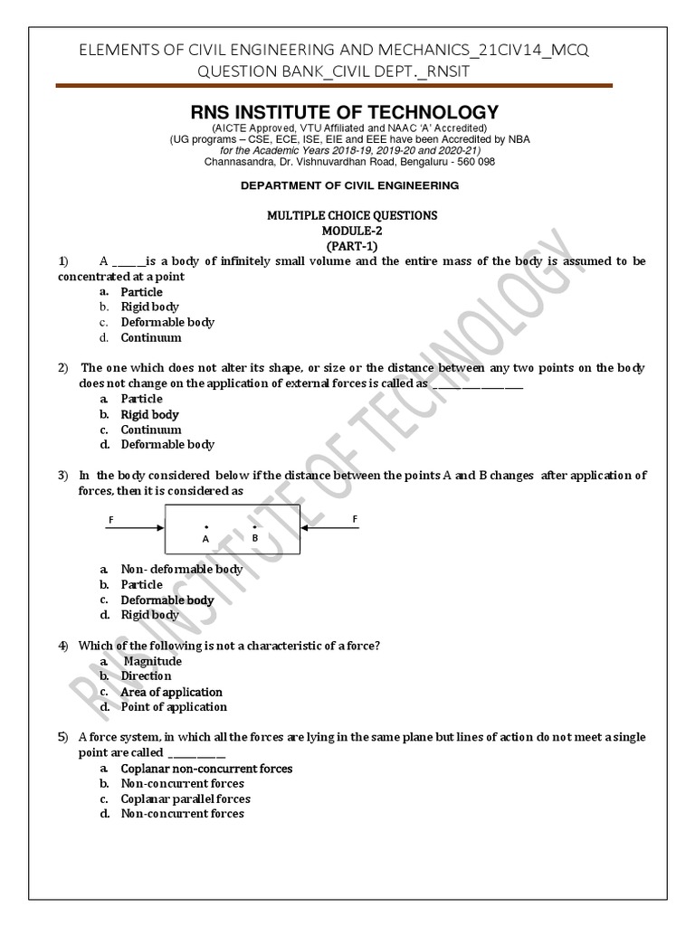 Ece - MCQ - Mod 2 & Mod 4 (Part 1) | PDF | Friction | Force