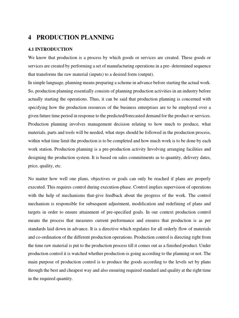 Production Planning | PDF | Scheduling (Production Processes) | Inventory