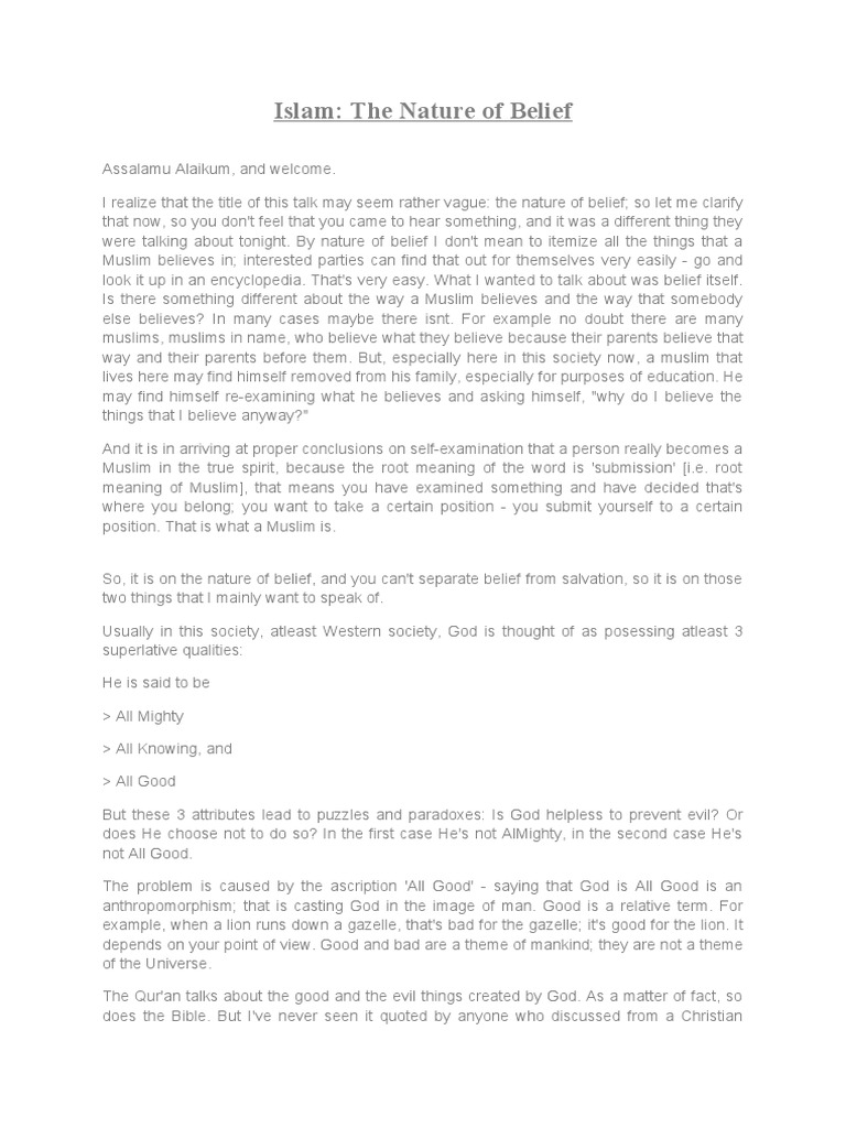 Nature of Belief | PDF | Existence Of God | Mathematical Proof