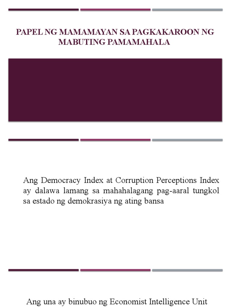 Papel NG Mamamayan Sa Pagkakaroon NG Mabuting Pamamahala | PDF