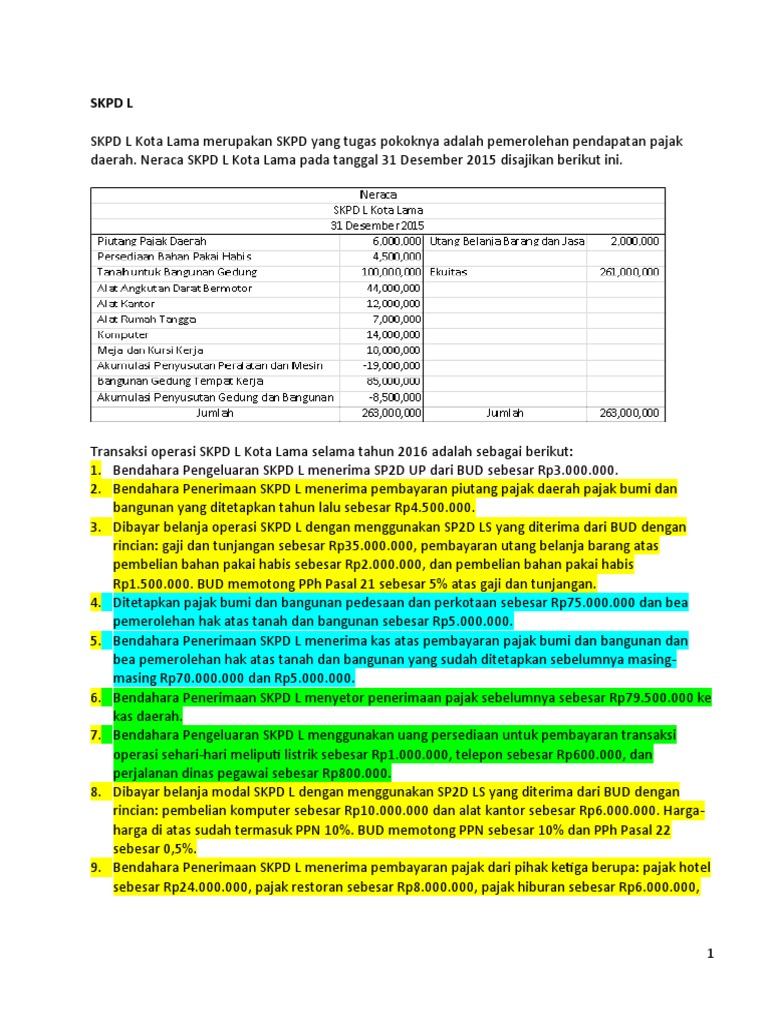Jurnal Dan Laporan Keuangan SKPD | PDF