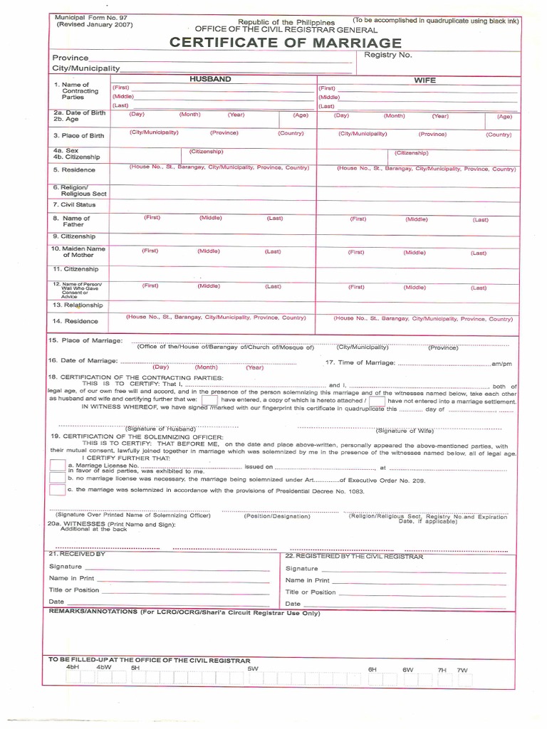 Certificate of Marriage Template | PDF