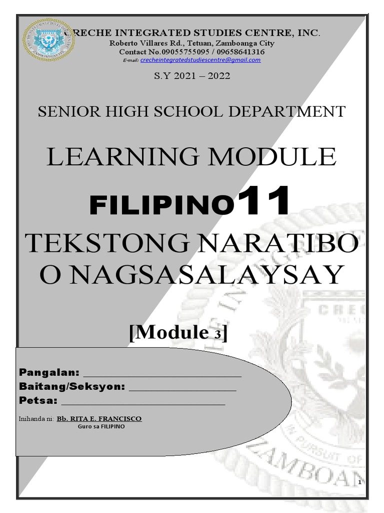 W3MODULE Filipino G.11 2nd Sem | PDF