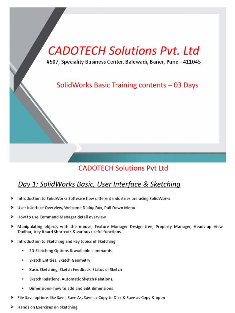 SolidWorks Training for Beginners | PDF | Computing | Software