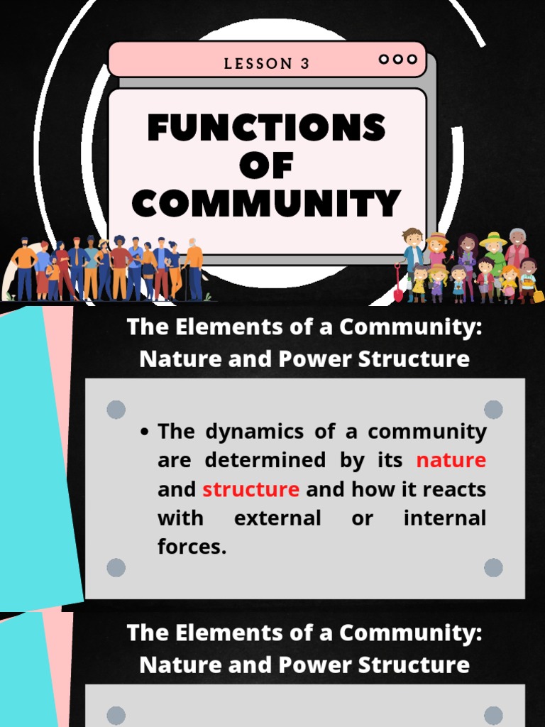 CESC - Lesson 3 Functions of Community | PDF | Power (Social And ...