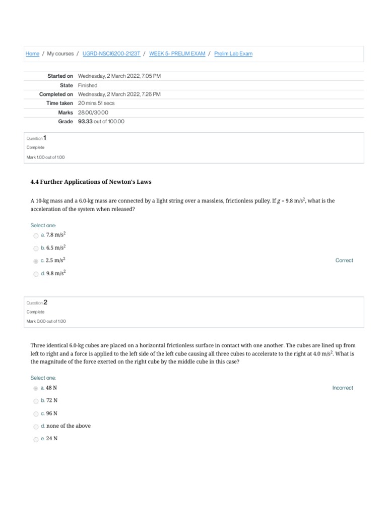 College Physics Prelim Lab Exam - Attempt Review | Download Free PDF ...