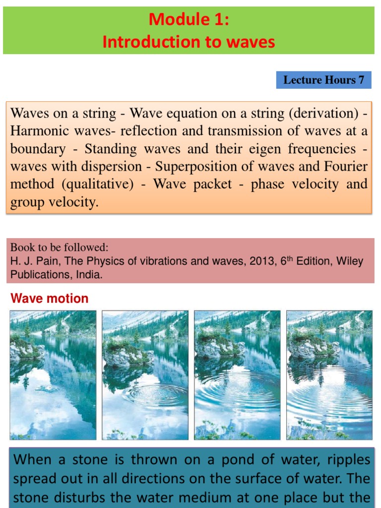 Module 1 Introduction To Waves | PDF | Waves | Dispersion (Optics)