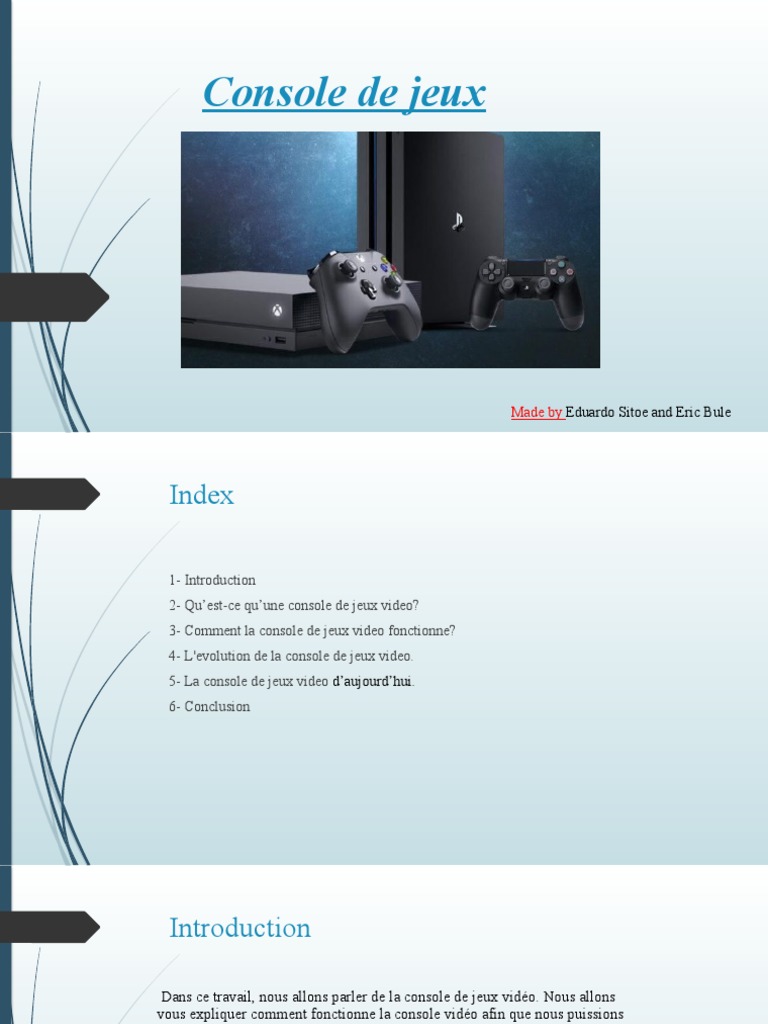Évolution des consoles de jeux vidéo | PDF | Jeux vidéo | Consoles de ...