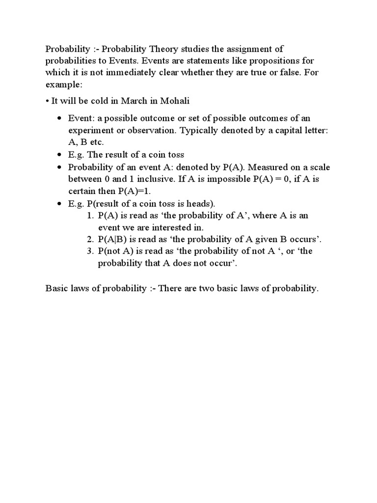 Basic Laws of Probability | PDF