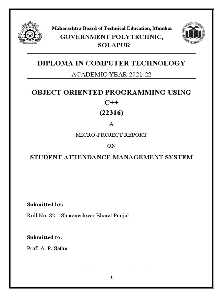 Diploma in Computer Technology: Government Polytechnic, Solapur | PDF ...