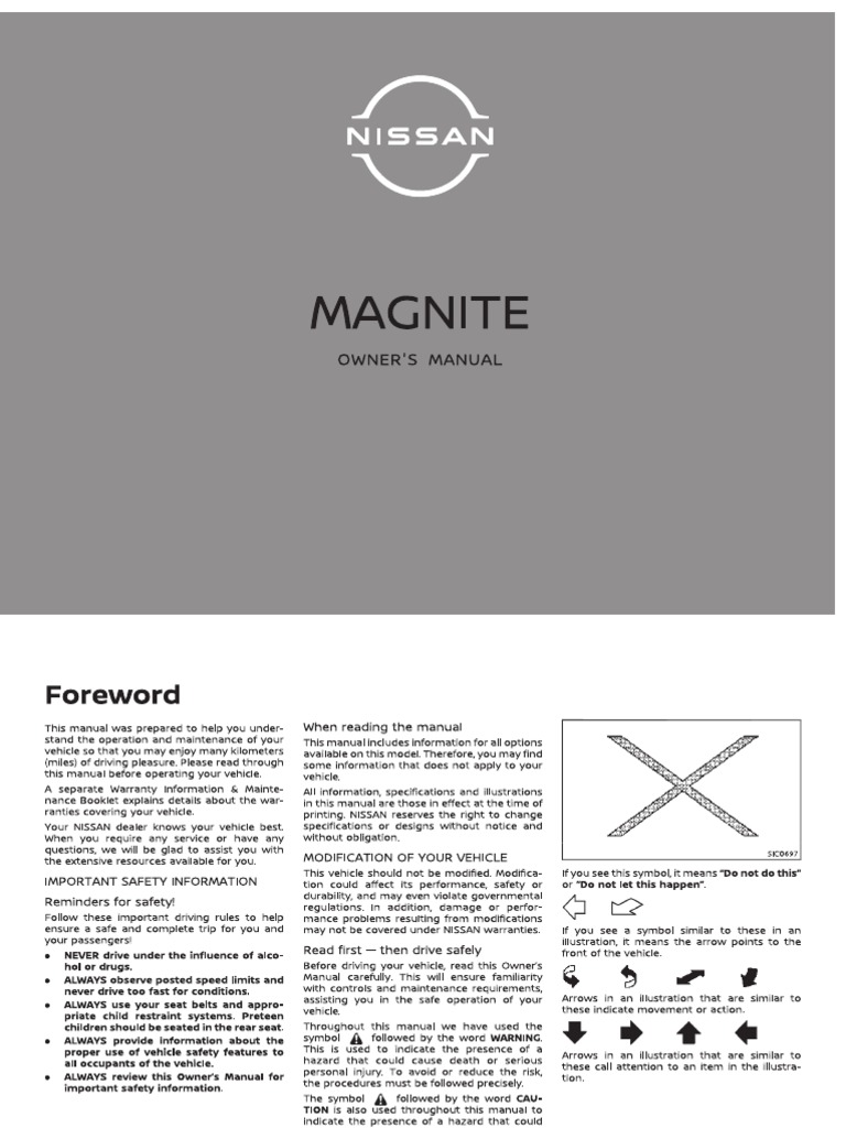 Nissan Magnite Owners Manual | PDF