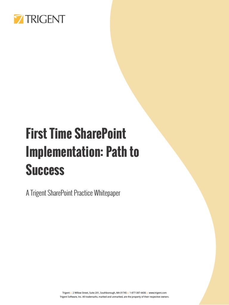 Trigent WhitePaper Sharepoint First Time SharePoint Implementation | PDF | Share Point ...
