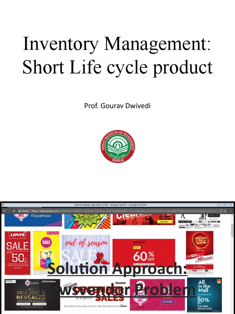 Inventory Management-Short Life Cycle-Newsvendor Problem | PDF | Economics | Economies