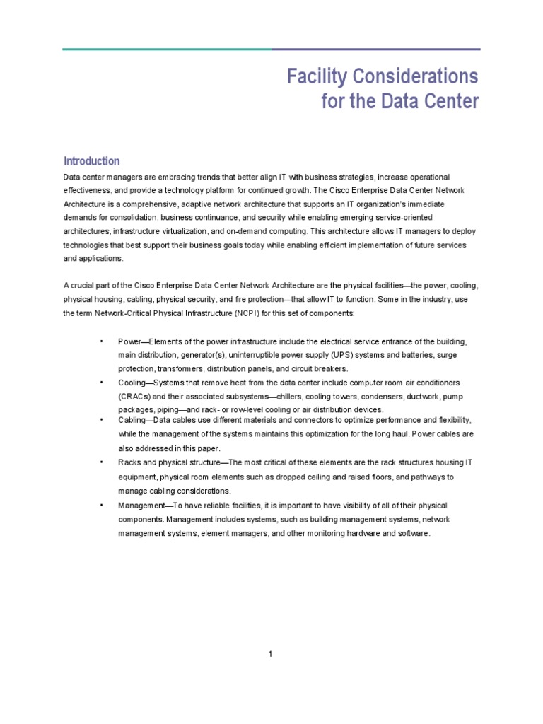 Data Center Ncpi Considerations Pdf Data Center Humidity