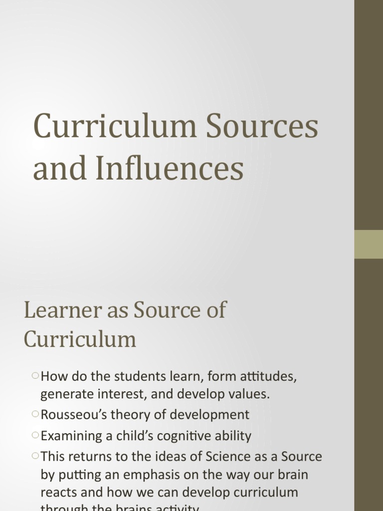 1-Curriculum Sources and Influences | PDF