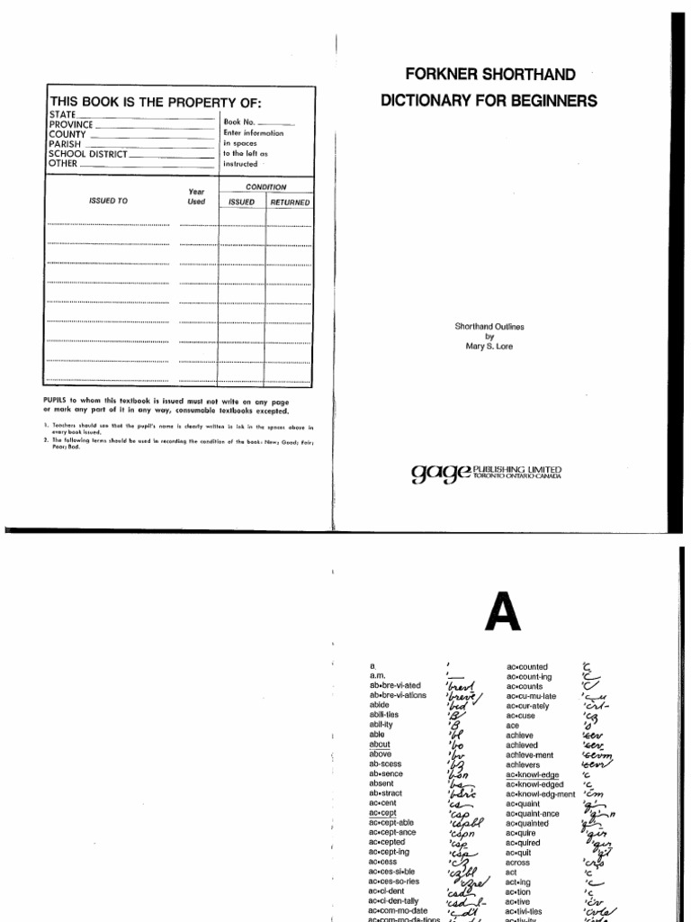 Forkner Dictionary Beginners 1984 | PDF