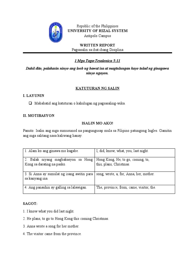 Katuturan NG Salin | PDF