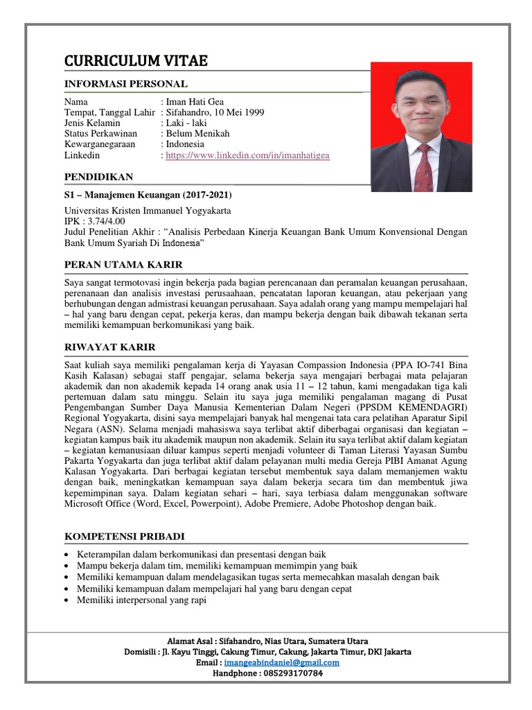 CV Iman Hati Gea - Id | PDF | Karier & Perkembangan | Bisnis