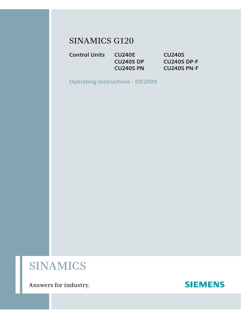 Siemens CU240 Control Units Manual | PDF | Parameter (Computer ...