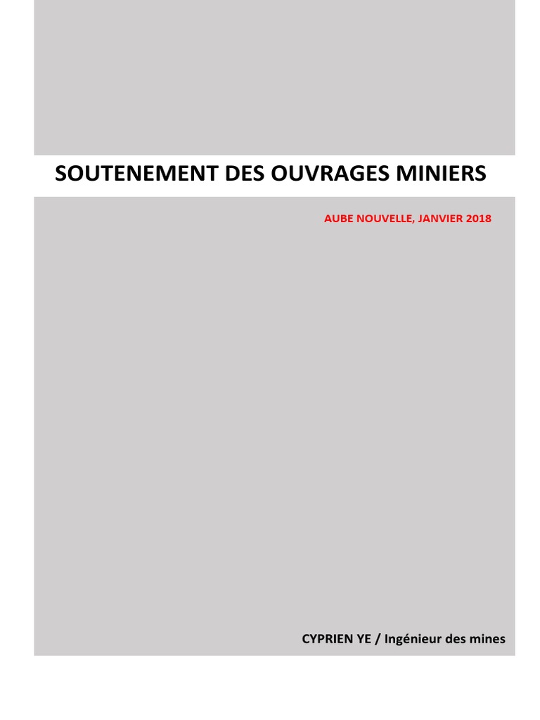 Soutenement Minier Jan 2018 | PDF