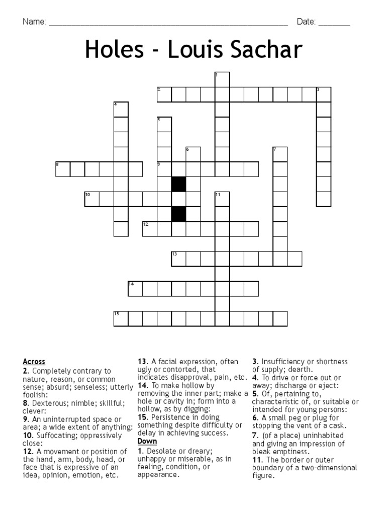 Holes - Louis Sachar: Name: - Date | PDF