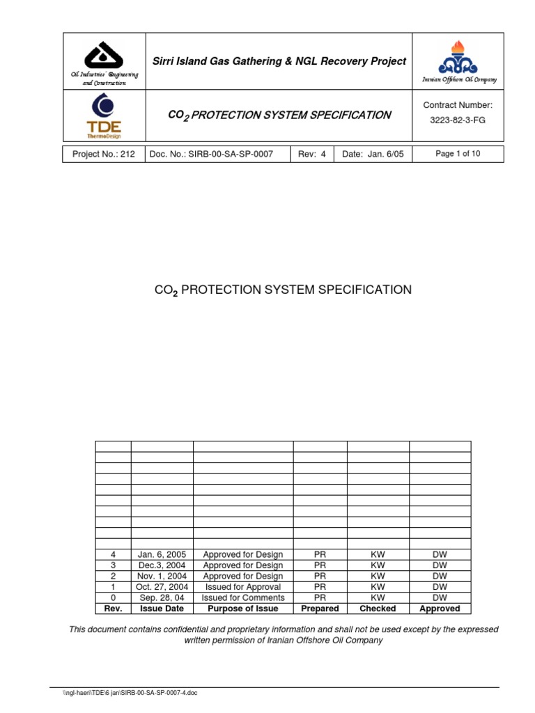 Protection System Specification: Sirri Island Gas Gathering & NGL ...