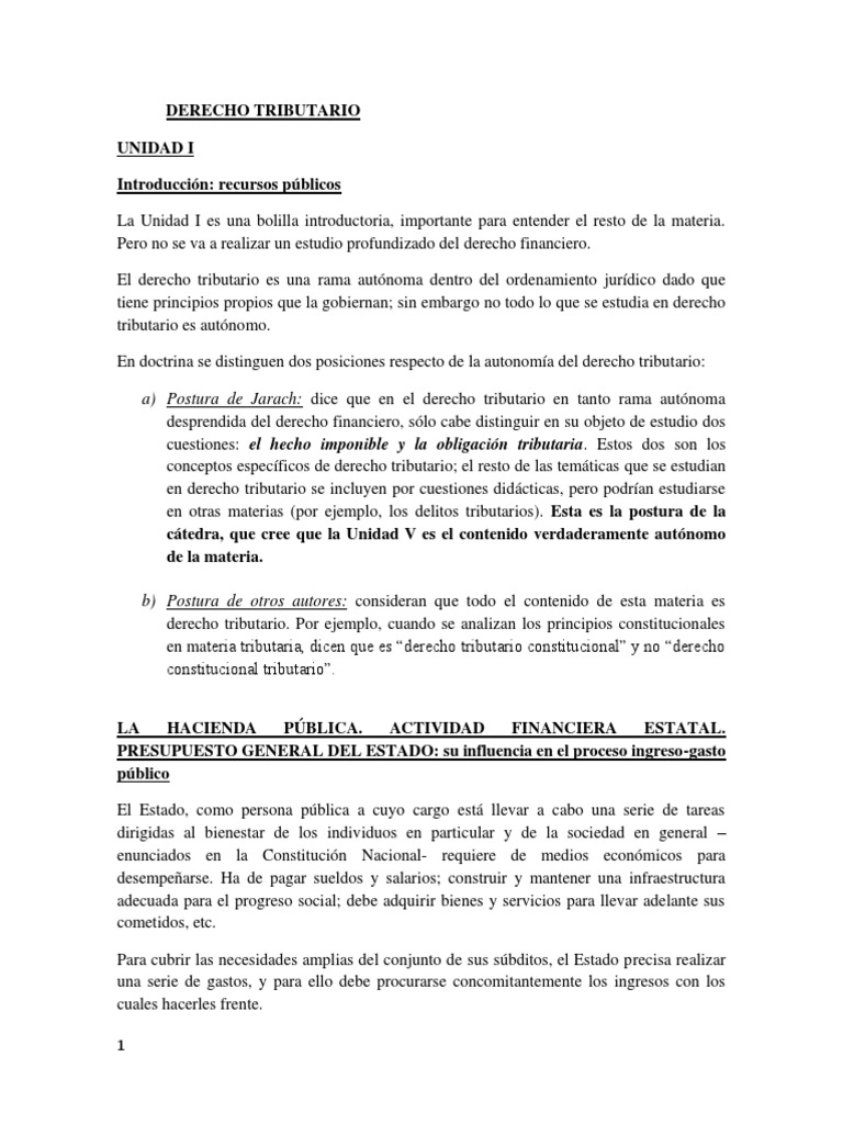 Resumen Marcos Fernandez Derecho Tributario | PDF | Impuestos | Presupuesto