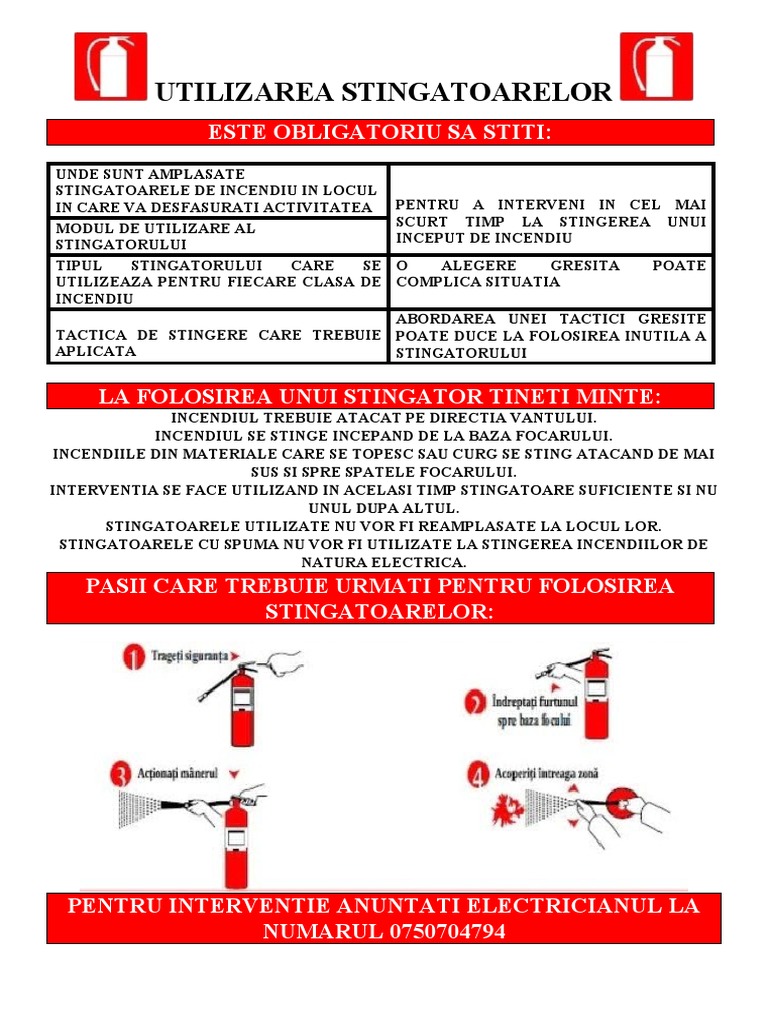 Utilizarea Stingatoarelor | PDF