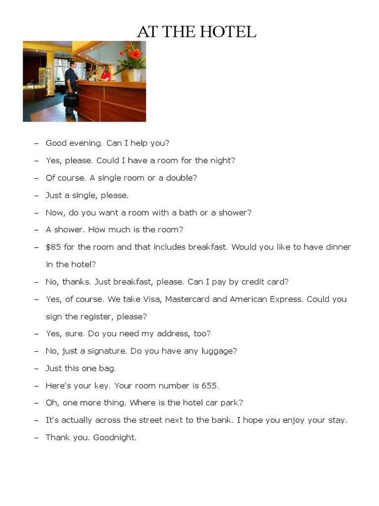 ENGLISH Hotel | PDF