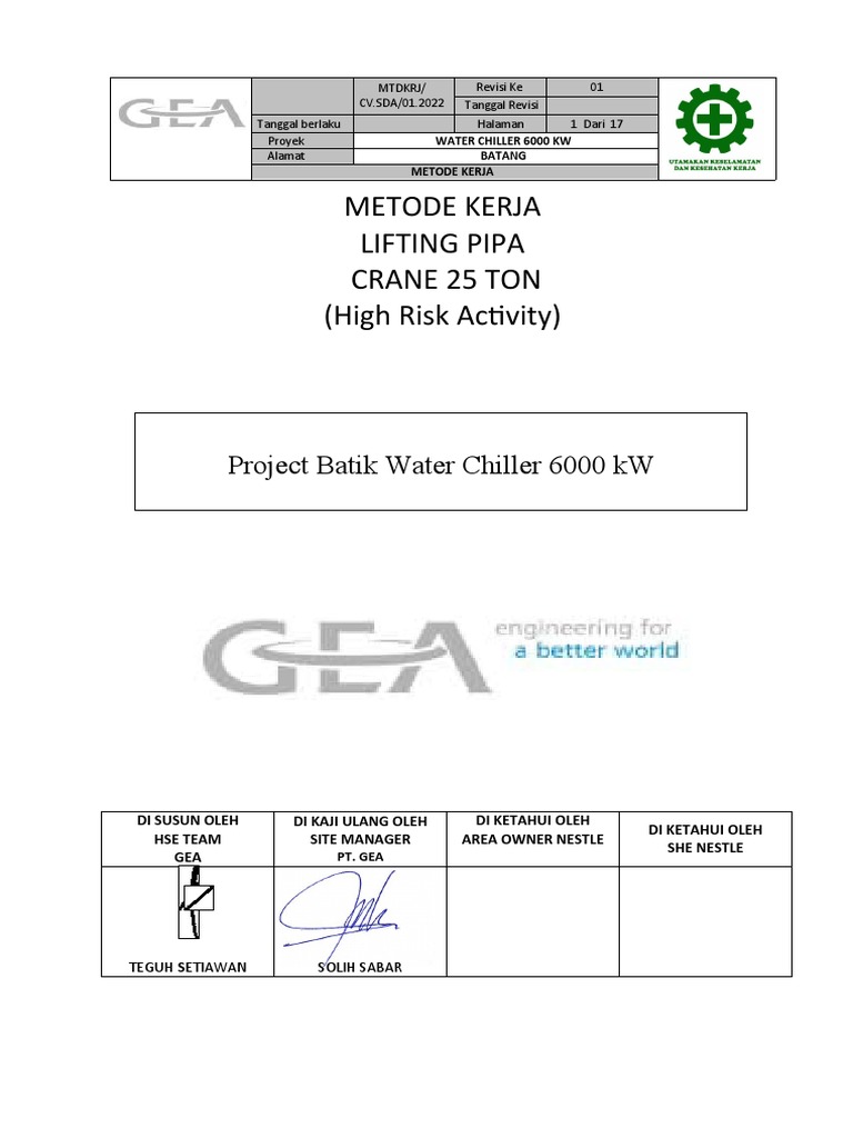 Metode Lifting Material Pipa Rev | PDF