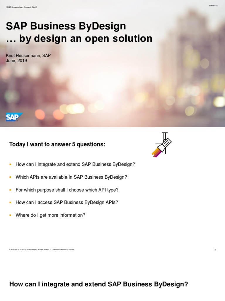 Sap Business Bydesign by Design An Open Solution: Knut Heusermann, Sap ...