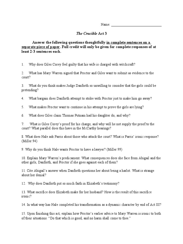 Act 3 The Crucible | PDF