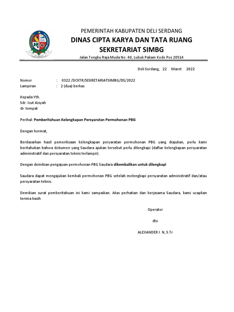 Dokumen Yang Harus Dilengkapi PBG | PDF