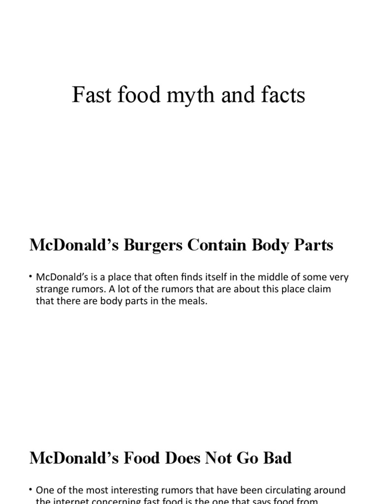 McDonald's Myths and Facts Uncovered | PDF | Wellness