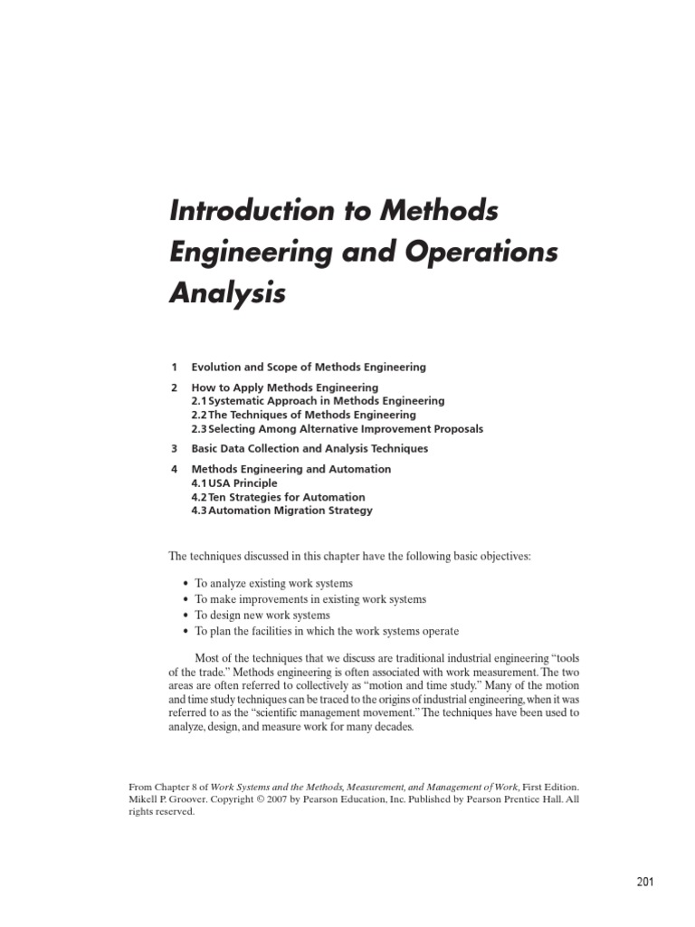 Introduction To Methods Engineering and Operations Analysis | PDF ...