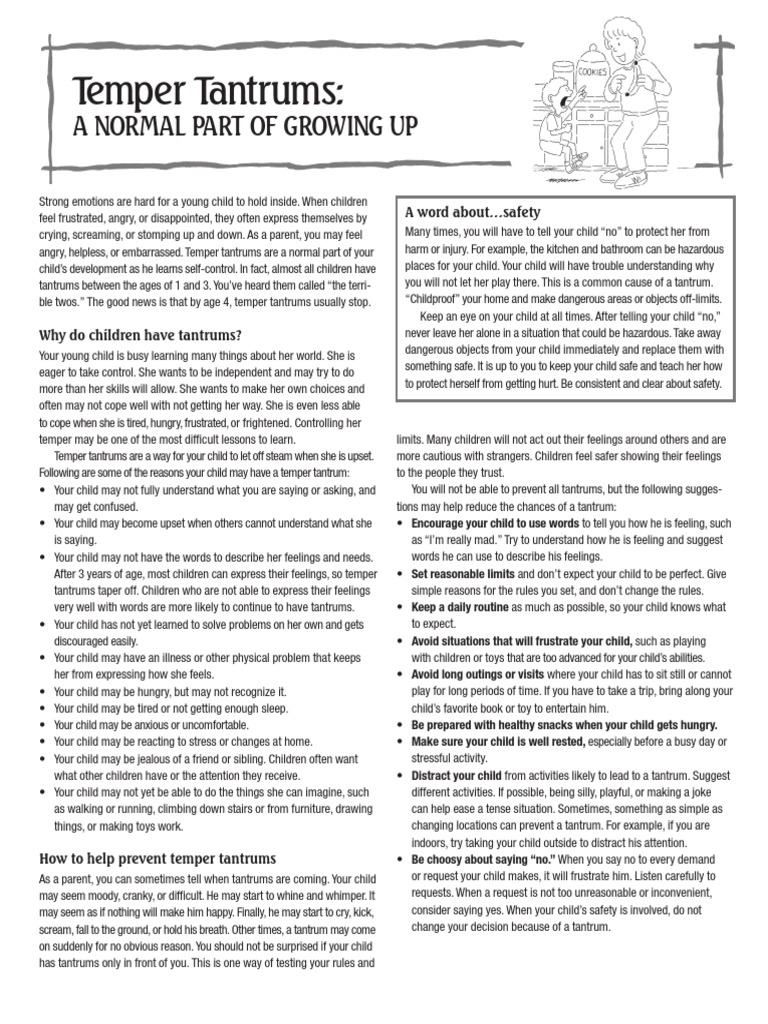 Temper Tantrums:: A Normal Part of Growing Up | PDF | Pediatrics ...