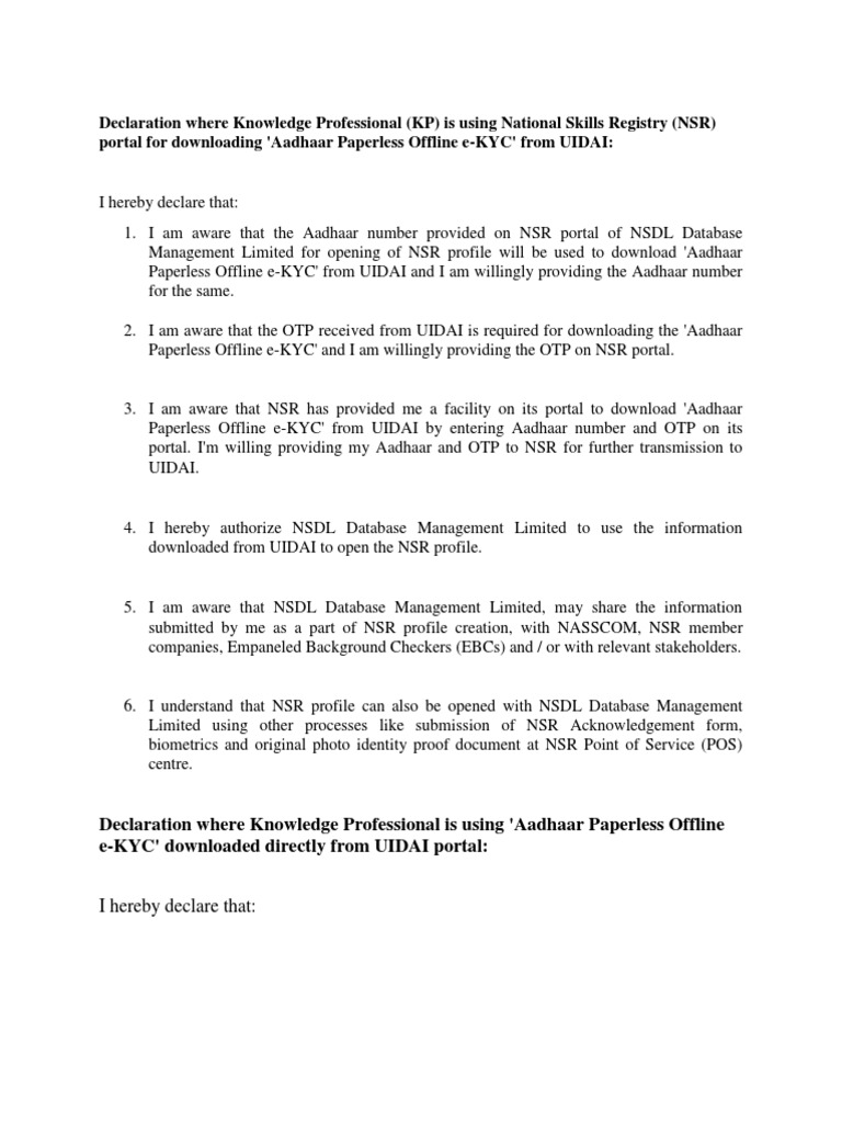 Consent by Aadhaar Holder | PDF | Cyberspace | Information Science