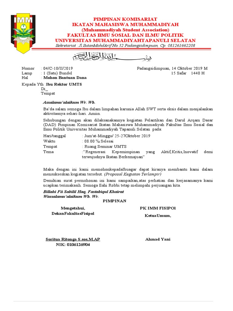 Proposal - Pelantikan - & - Dad 2019 | PDF